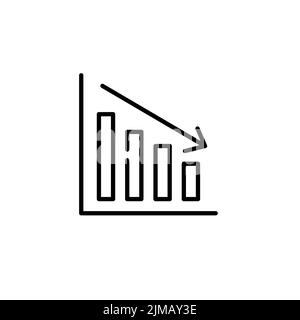 Declining bar chart. Pixel perfect, editable stroke line art icon Stock Vector Image & Art - Alamy