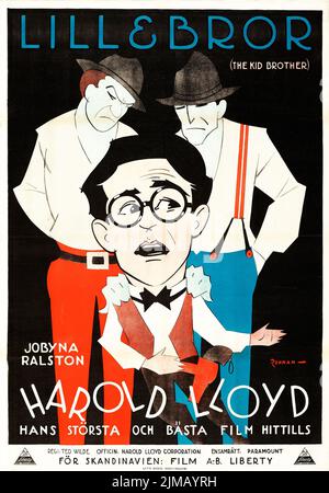 Lillebror - The Kid Brother (Paramount, 1927). Swedish film poster feat ...