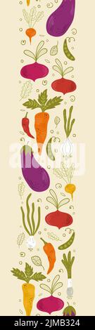 Lovely hand drawn vegetables seamless pattern, healthy doodle ...