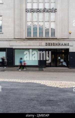 The closed down Debenhams Department store in Worthing , West Sussex ...