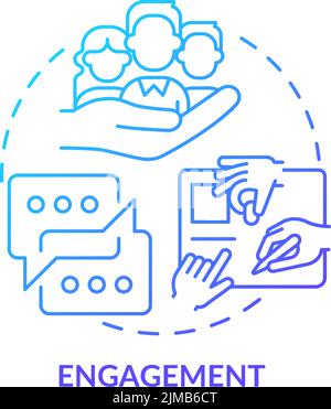 Employee engagement blue gradient concept icon Stock Vector Image & Art ...