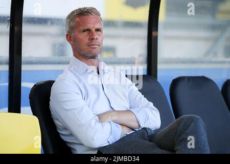 BREDA, NETHERLANDS - AUGUST 5: Headcoach Sven Swinnen of Helmond Sport during the Dutch ...