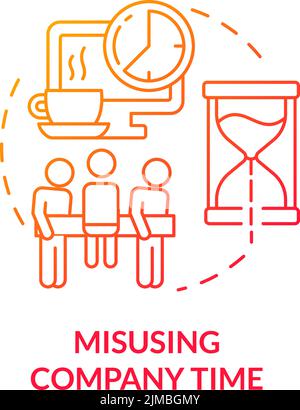 Misusing company time concept icon Stock Vector Image & Art - Alamy
