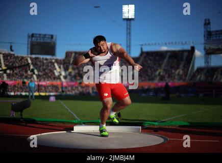 England’s Scott Lincoln in action during the Men’s Shot Put Final at ...