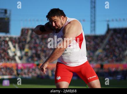 England’s Scott Lincoln in action during the Men’s Shot Put Final at ...