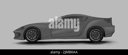 Concept car, sketch - digital painting Stock Photo - Alamy