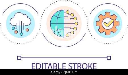 Global digital information storage loop concept icon Stock Vector Image ...