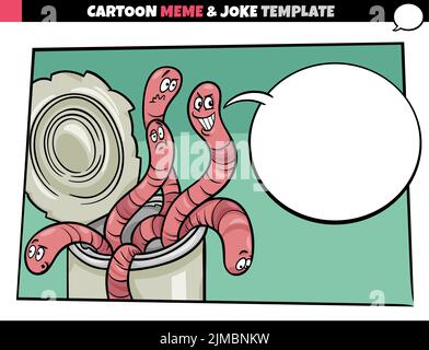 cartoon illustration of meme template with empty comic speech balloon ...
