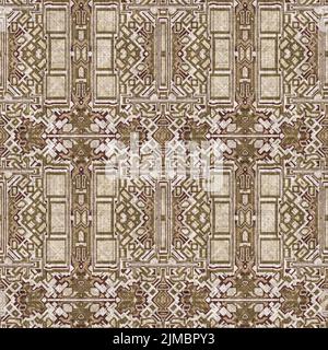Sepia brown geometric canvas effect seamless texture. Material geo ...