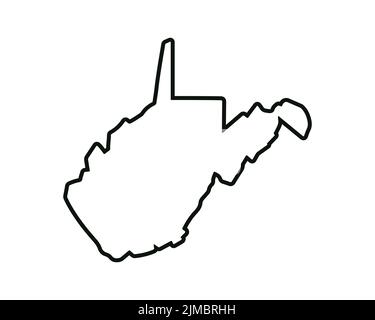 West Virginia US state outline map with the handwritten HOME word ...