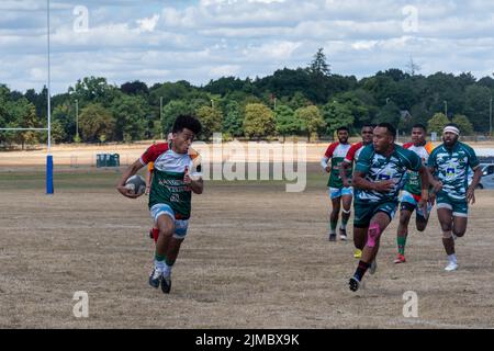 Rugby Sevens at Bula Festival in Aldershot, Hampshire, England, UK, 5th ...