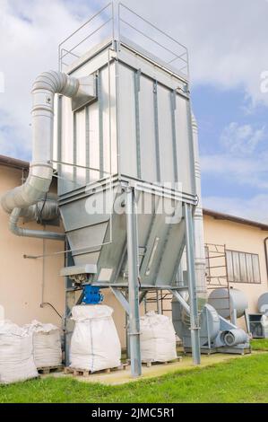 Industrial factory air filtration system Stock Photo - Alamy