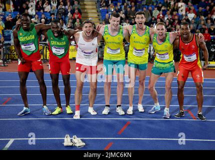Kurt Felix, Harry Kendall and Lindon Victor competing in the men’s ...
