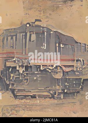 painted picture of an old rusty industrial machine Stock Vector Image ...