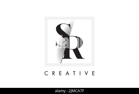 SR Letter Logo Design with Serif Typography Font and Elegant Modern ...