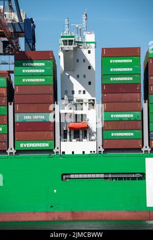 Evergreen Container Ship Ever Ace full of Evergreen Containers at ...