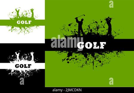 Golf banner, golf ball splash, sport championship and tournament ...