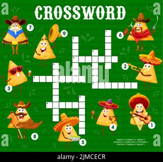 Funny mexican nachos chips characters, I spy kids game worksheet ...