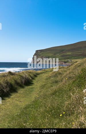 dh Rackwick Bay HOY ORKNEY Orkney bay beach landscape islands aerial ...