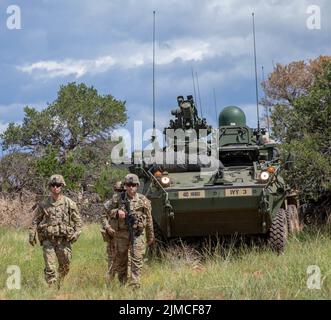 A soldiers of the 4th Infantry Division Ivy points an M-16 rifle from ...