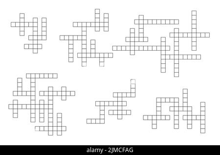 Crossword quiz, wordsearch puzzle grids collection. Educational game ...