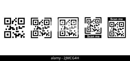 Qr code frame vector set. QR code scan for smartphone. Template scan me Qr code for smartphone ...