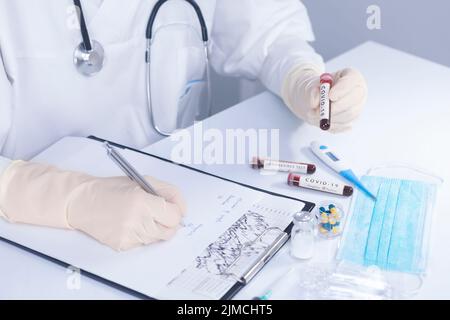 Coronavirus diagnostic. Nurse making covid-19 PCR test for arab lady ...
