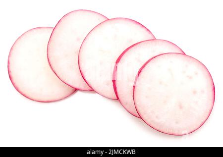 Chopped Up Sliced Radish on a Chopping Board in a Kitchen Stock Photo ...