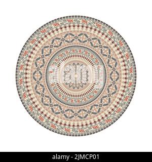 Circular pattern in traditional Palestinian style, vector design ...