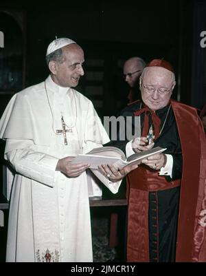 Vatican City, June 1963. Paul VI greets after being elected Pope ...