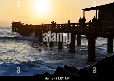 Old historic German jetty in Swakopmund Namibia, South Africa. High ...