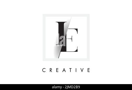 IE Letter Design with Creative Cut and Colorful Rainbow Texture. EI ...
