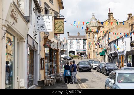 Clitheroe town centre,Wellgate with shops and stores on this town ...