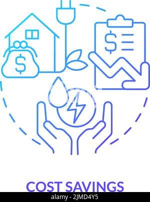 Cost savings blue gradient concept icon Stock Vector Image & Art - Alamy