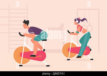 Regular sport physical activity people isometric composition with view ...