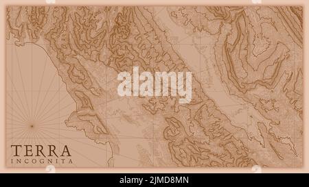 Ancient abstract earth relief old map. Generated conceptual vector ...
