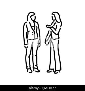 Businesswomans talk color line icon. Female entrepreneur. Pictogram for ...