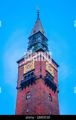 Copenhagen City Hall clock tower Stock Photo - Alamy