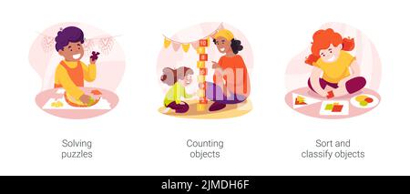 Sort and classify objects isolated cartoon vector illustration Stock ...