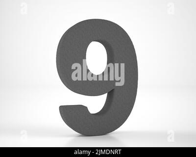 Knitted number nine on a white background. 3d illustration Stock Photo ...