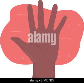Palm with spread fingers 2D vector isolated illustration Stock Vector ...