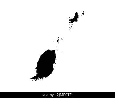 Grenada outline silhouette map illustration with parishes Stock Vector Image & Art - Alamy