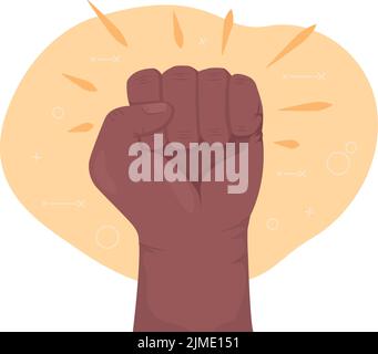Raised fist 2D vector isolated illustration Stock Vector Image & Art ...