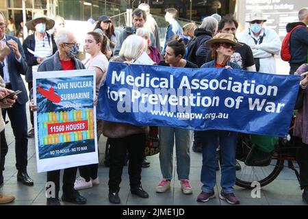 Sydney, Australia. 6th August 2022. A rally outside Sydney Town Hall at ...