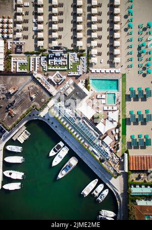 Small port seen from above Stock Photo - Alamy