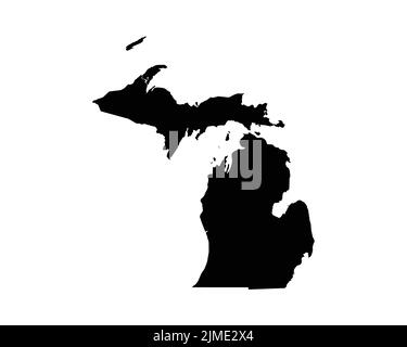 Michigan mi state map shape simplified outline silhouette vector ...
