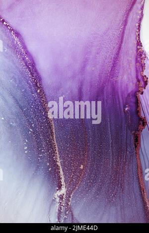 Blue and gold painting fluid art, creative abstract hand painted ...