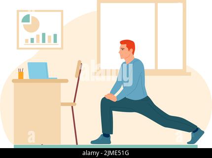 businessman standing workplace office work vector illustration Stock ...