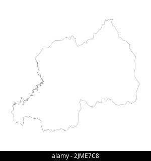 Rwanda map. Blank vector map of the Country with regions. Borders of ...