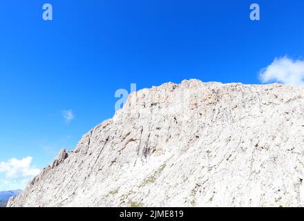Top of the Italian mountain called CIMA ROSETTA in the Dolomites in ...